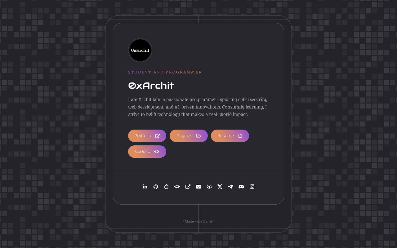 0xArchit | Archit Jain | The Developer